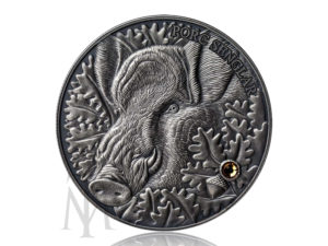 Wild Boar Atlas Wildlife Series Europe Swarovski Crystal Silver Coin ...